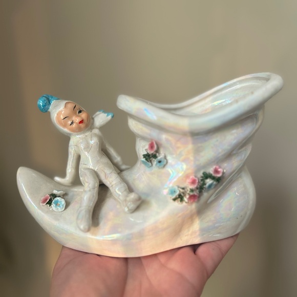 Lefton | Accents | Vintage Lefton Japan Spring Pixie Planter Boot 7x4 ...